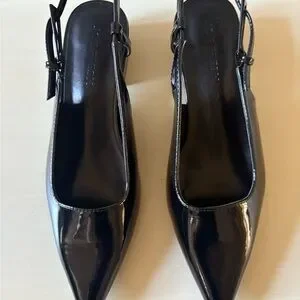 Joe Fresh | Shoes | Joe Fresh Black Patent Leather Slingback Heels ...